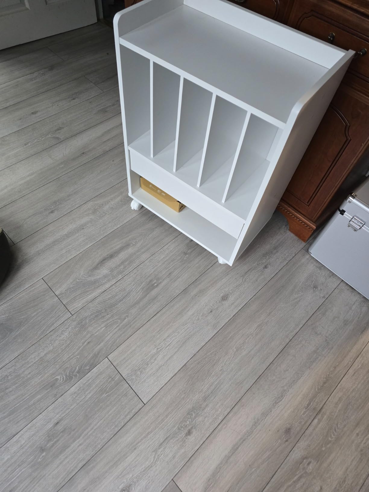 CASART Mobile Record Player Stand, Turntable Stand with Wheels, Open ...