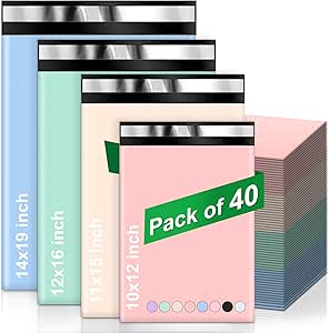 Wanxida 40pcs Colored Mailing Bags Vinted Parcel Bags, Waterproof and ...
