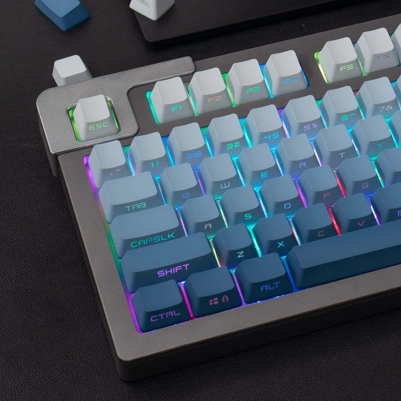 Side Print Gradient Blue Keycaps 134 Keys PBT Double Shot Backlit ...