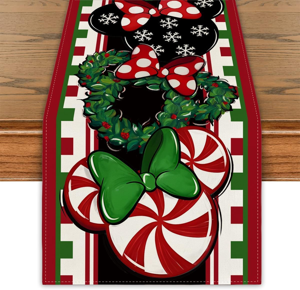 Amazon.com: Christmas Table Runner Xmas Cartoon Mouse Table Cover New ...