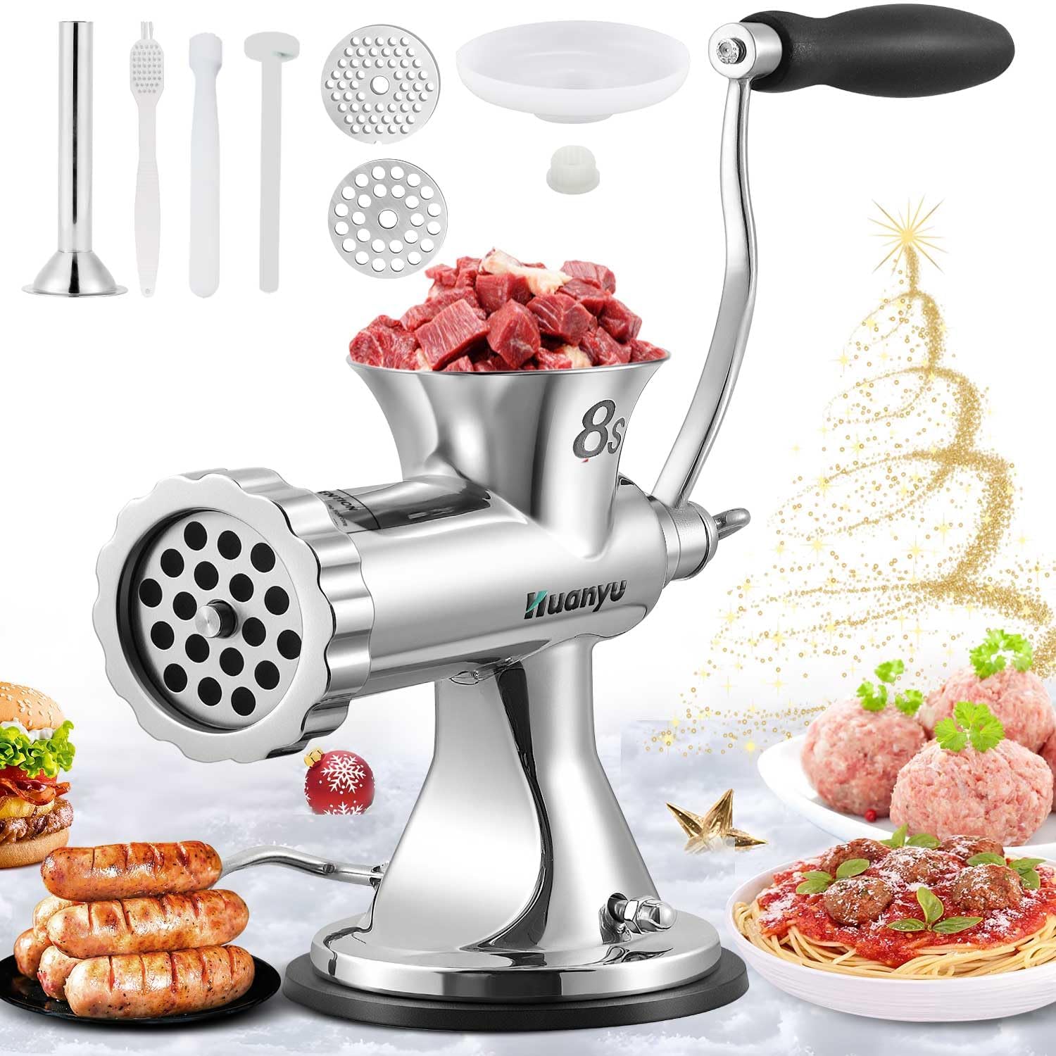 Huanyu Meat Grinder Manual Stainless Steel Hand Meat Grinder and ...