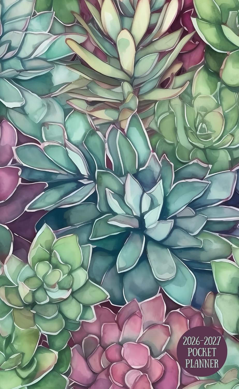 2026-2027 Pocket Planner: Garden Succulents 2-Year Monthly Mini ...