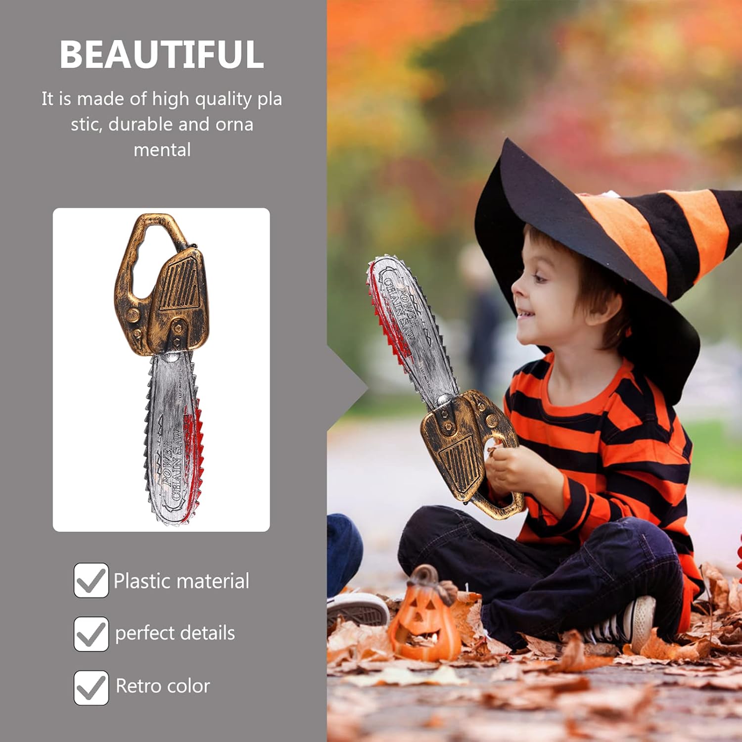 TOYANDONA Kids Plastic Toy Chainsaw Halloween Chainsaw Prop Fake ...