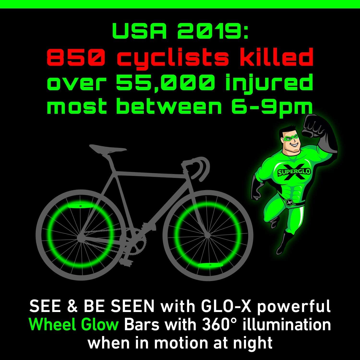 Snapklik.com : GLO-X Wheel Glow Lights For Kids & Adults Bikes