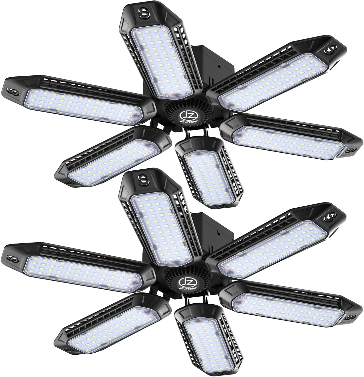 4-Pack LED Garage Shop Lights with 3 Ultra Bright Adjustable Panels ...