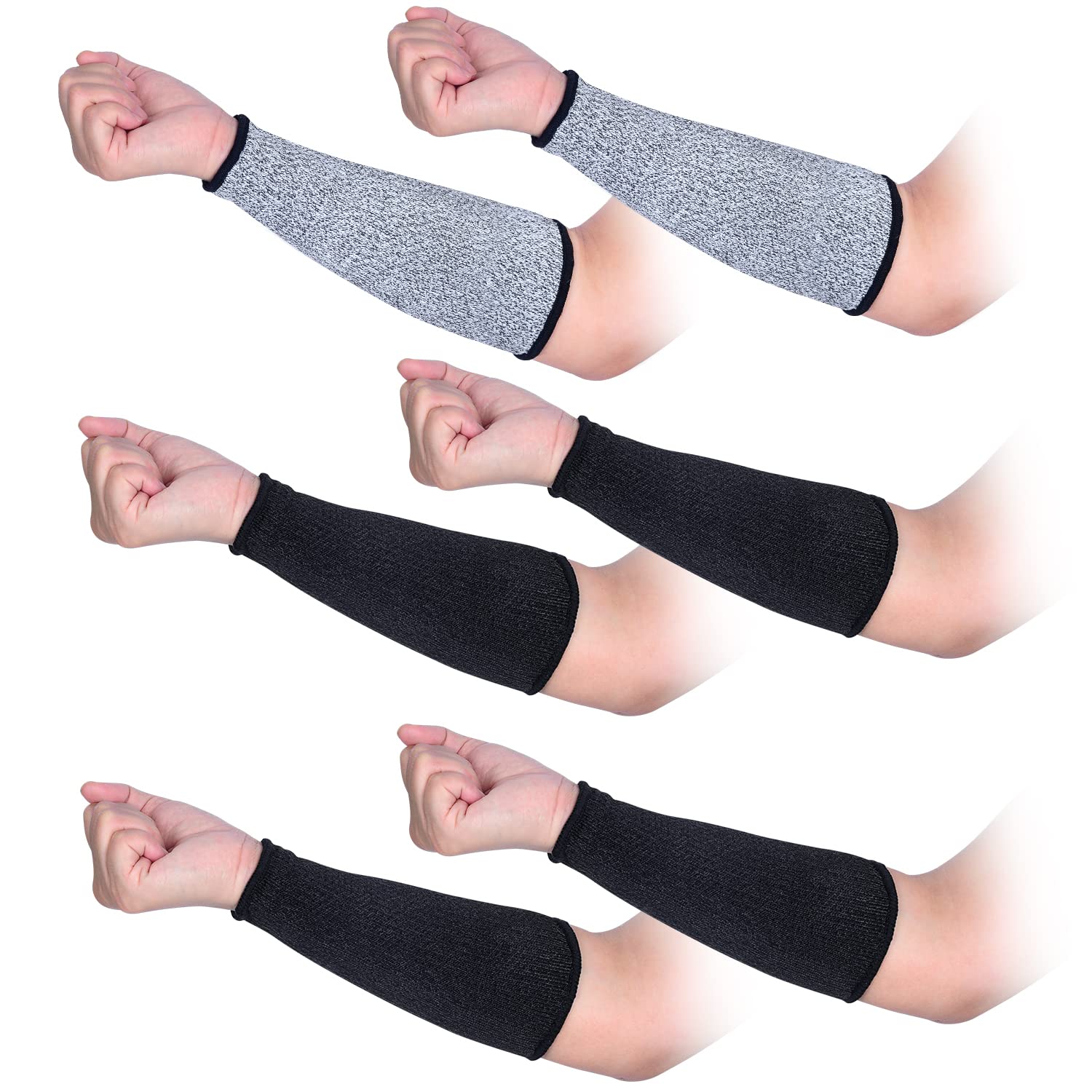 3 Pairs Cut Resistant Sleeves Level 5 Protection Arm Protectors for ...