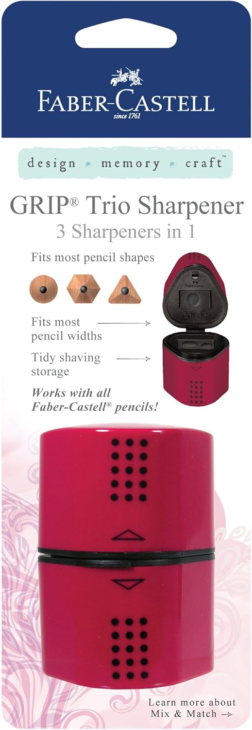 Faber-Castell Grip Trio Pencil Sharpener - Rose Shadows (Packaging May ...