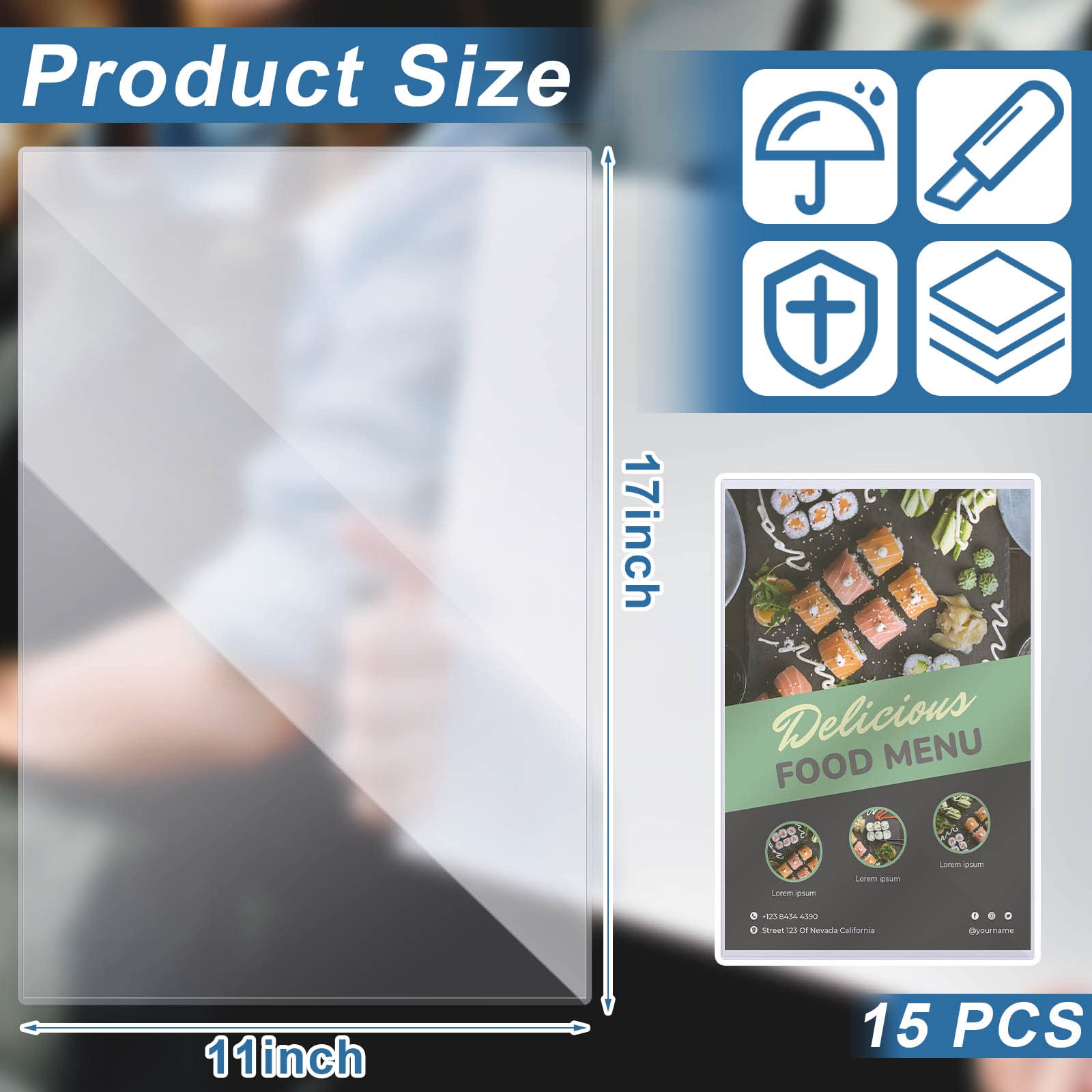 Snapklik.com : 15 Pcs Poster Protector Sleeve 11x17 Inch Clear Rigid ...