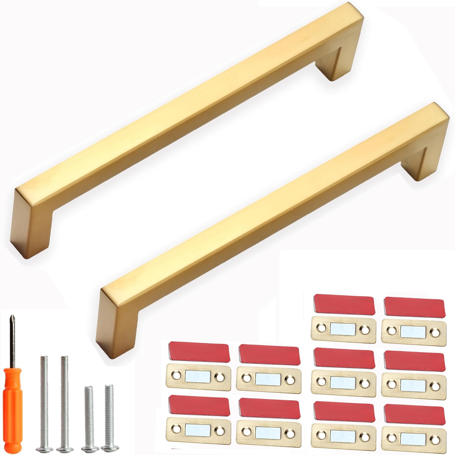 Redunest Cabinet Pulls Gold Cabinet Handles 10 Pack 6-1/4 Inch Square ...
