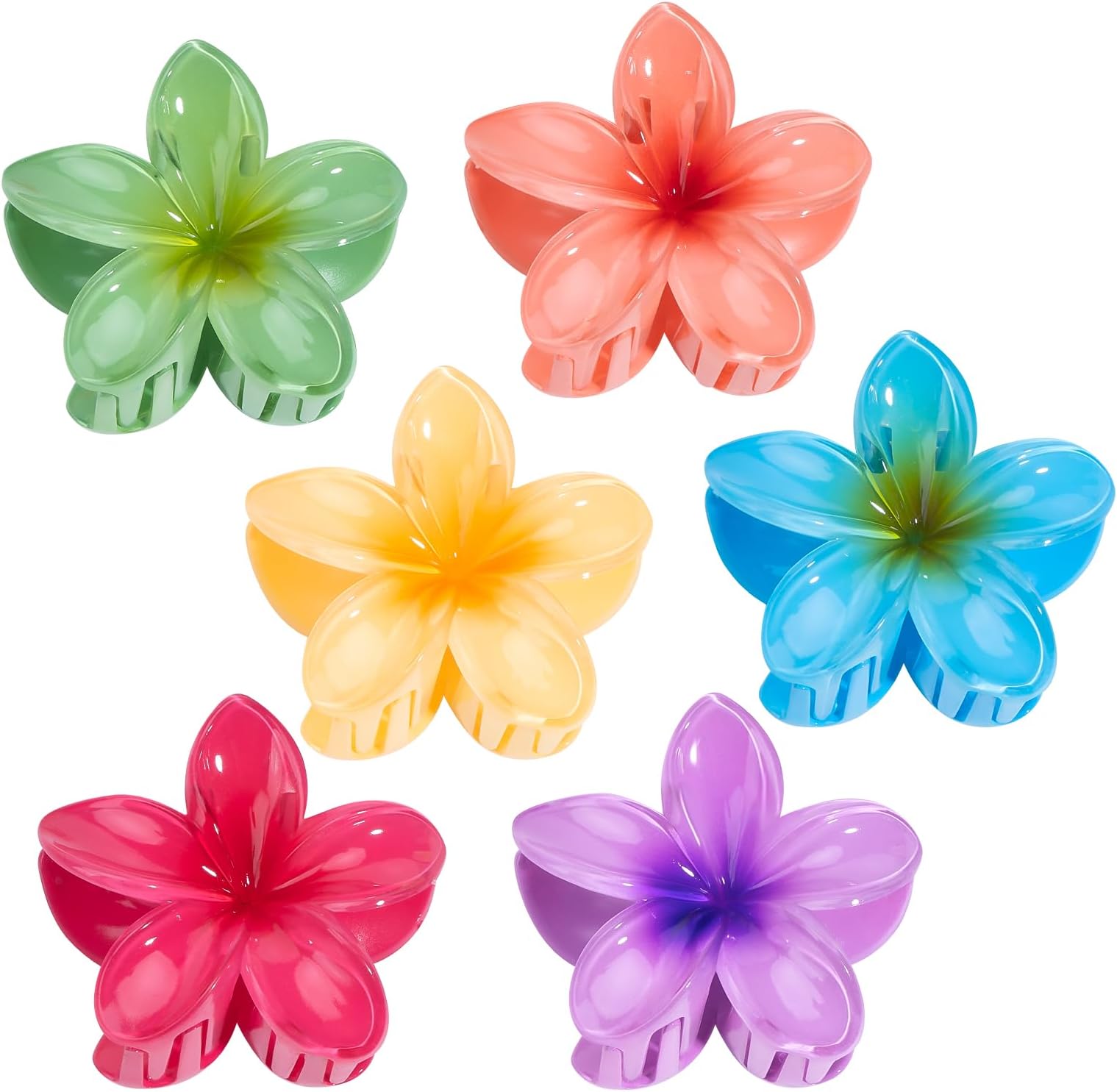 Amazon.com: Kivzex Hawaiian Flower Hair Claw Clip for Women 6 PCS ...