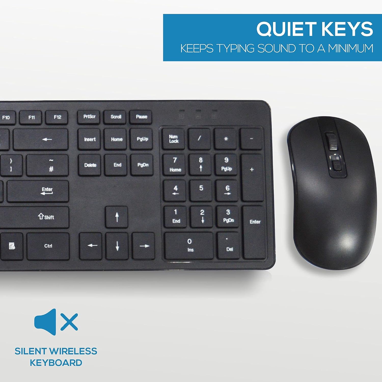 Wireless Compact Keyboard and Mouse Combo Set for Windows PC, 12 ...