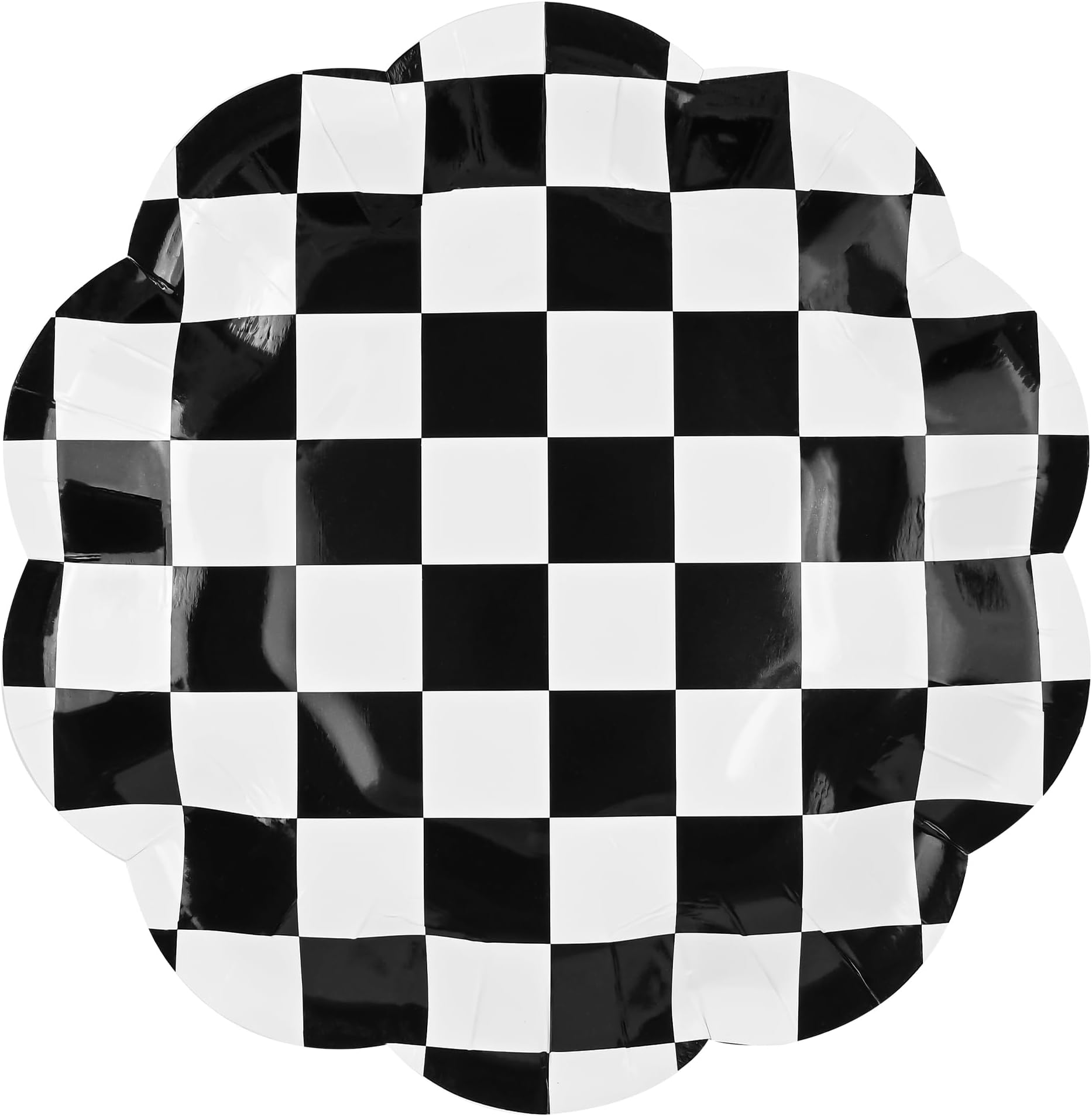 Amazon.com: Visroco 40 Pcs 9 ''Checkered Paper Plates - Black & White ...