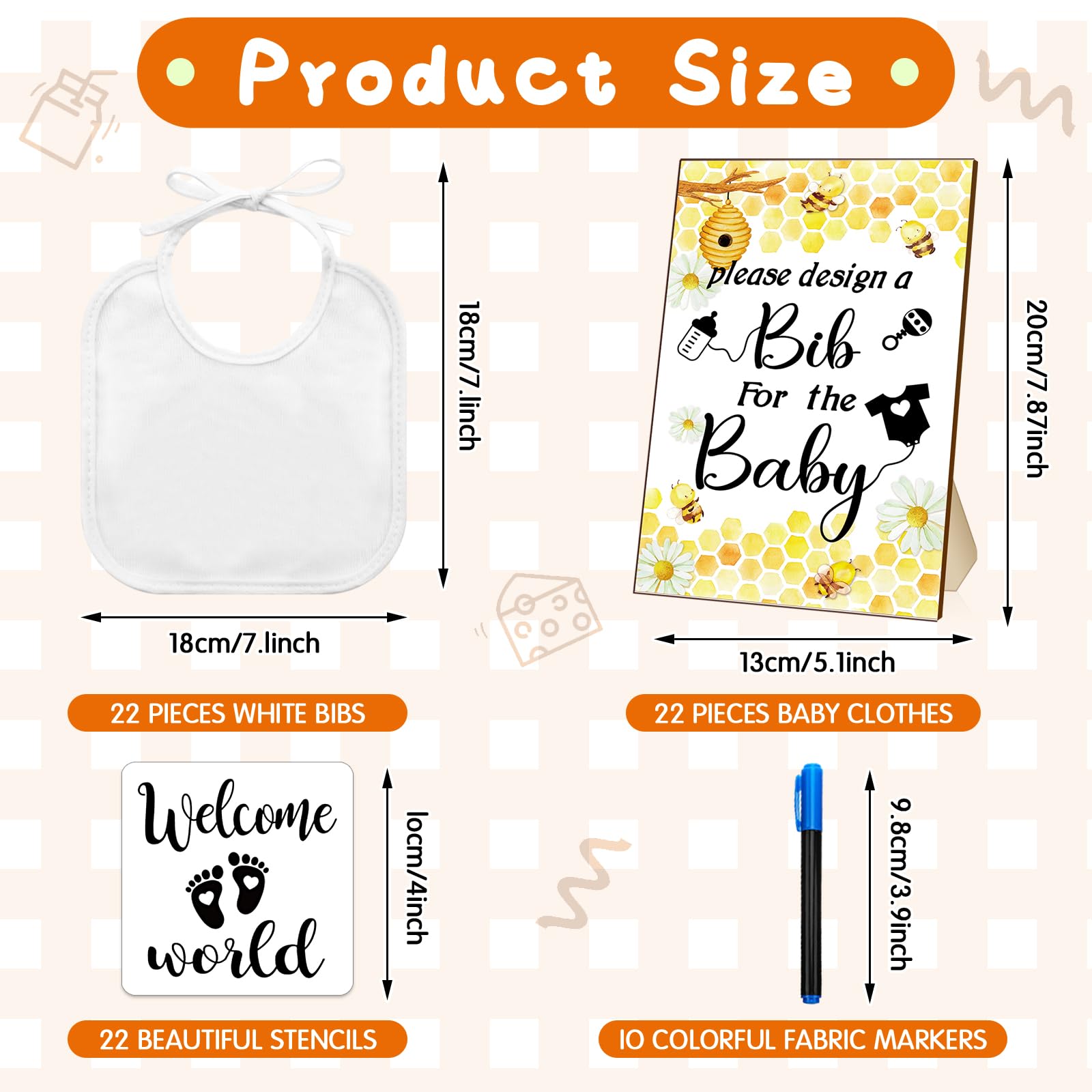 Snapklik.com : Newwiee 55 Pcs White Bibs For Baby Decorating Design A ...