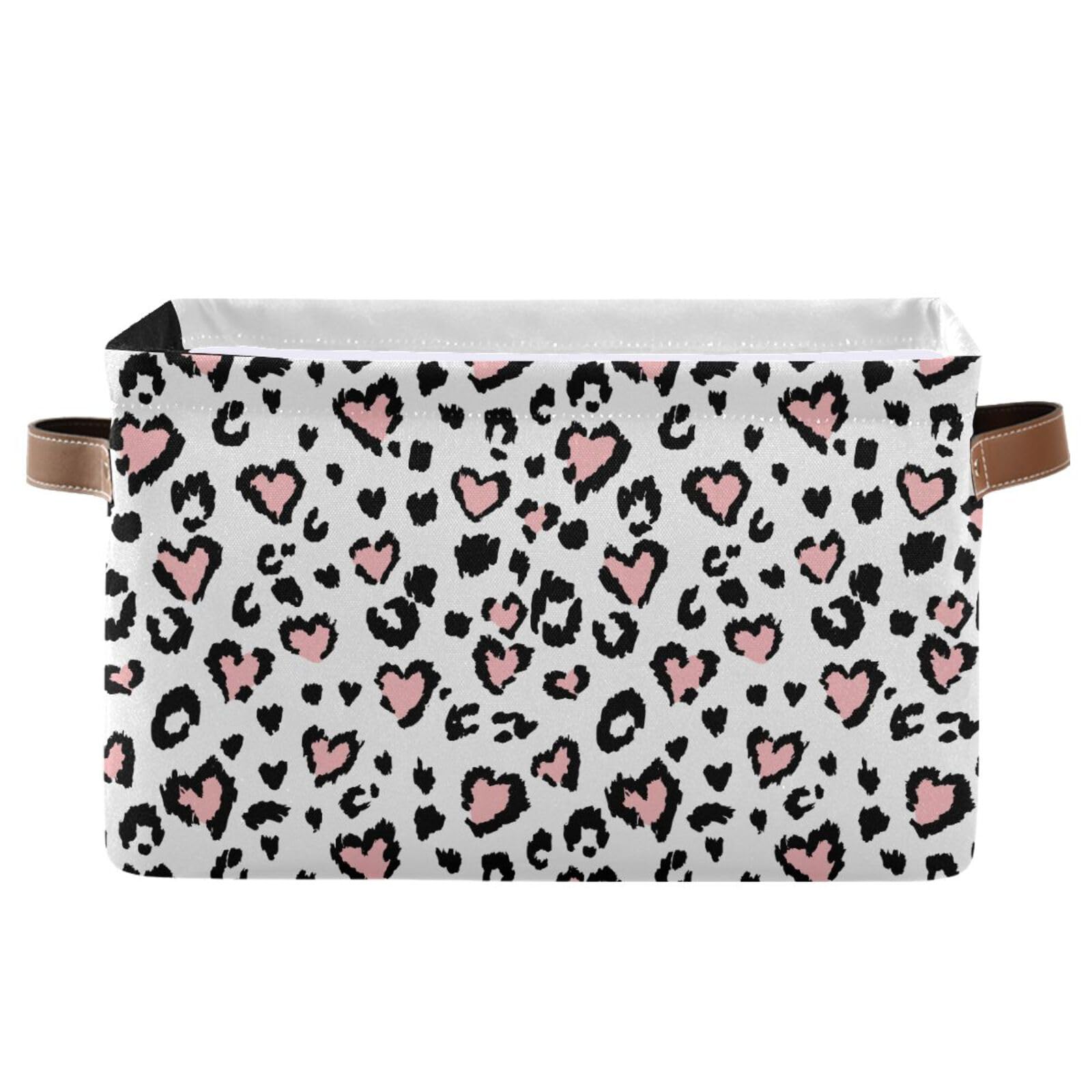 Amazon.com: Leopard Print Cheetah Jaguar Pink Heart Toy Basket ...