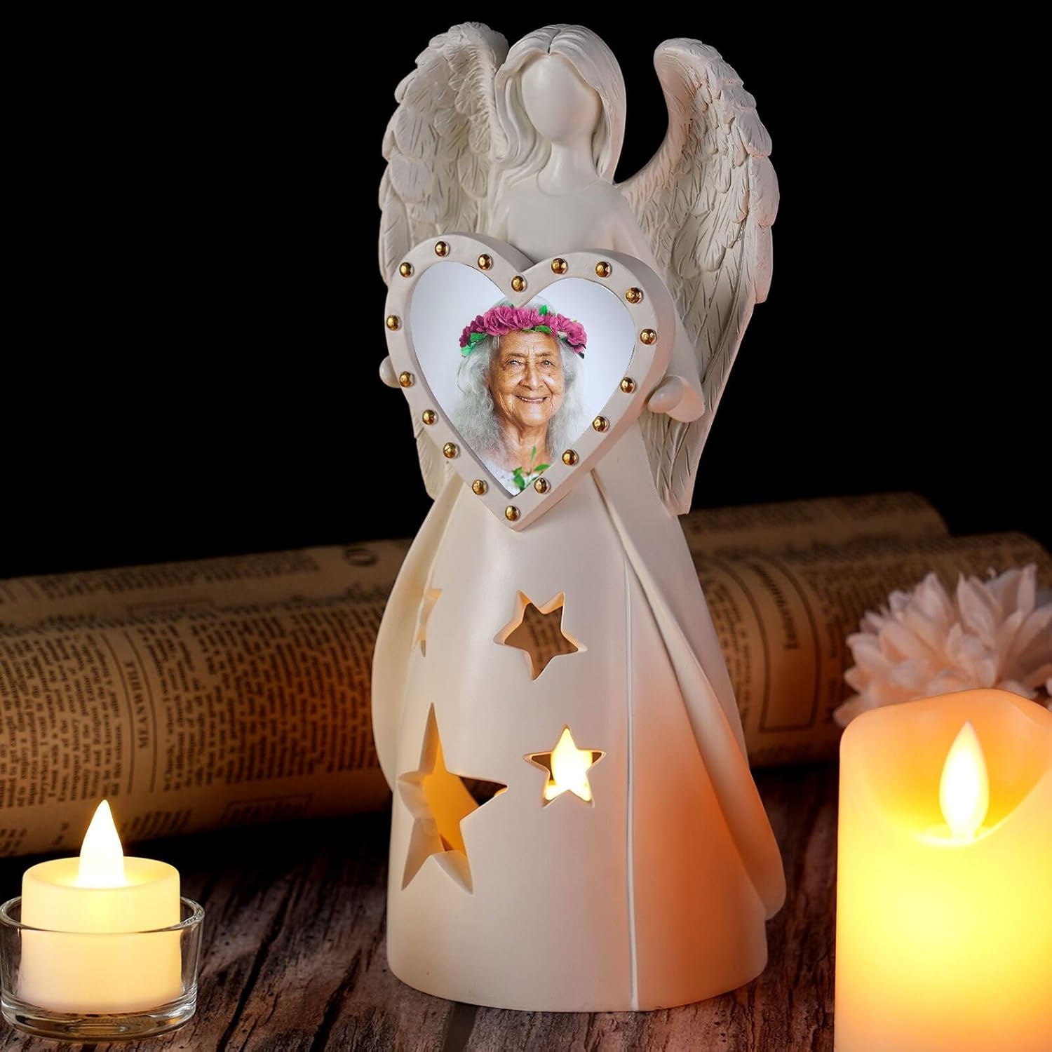 Amazon.com - YtedRav Angel Figurine Picture Frame Gift for Grieving ...
