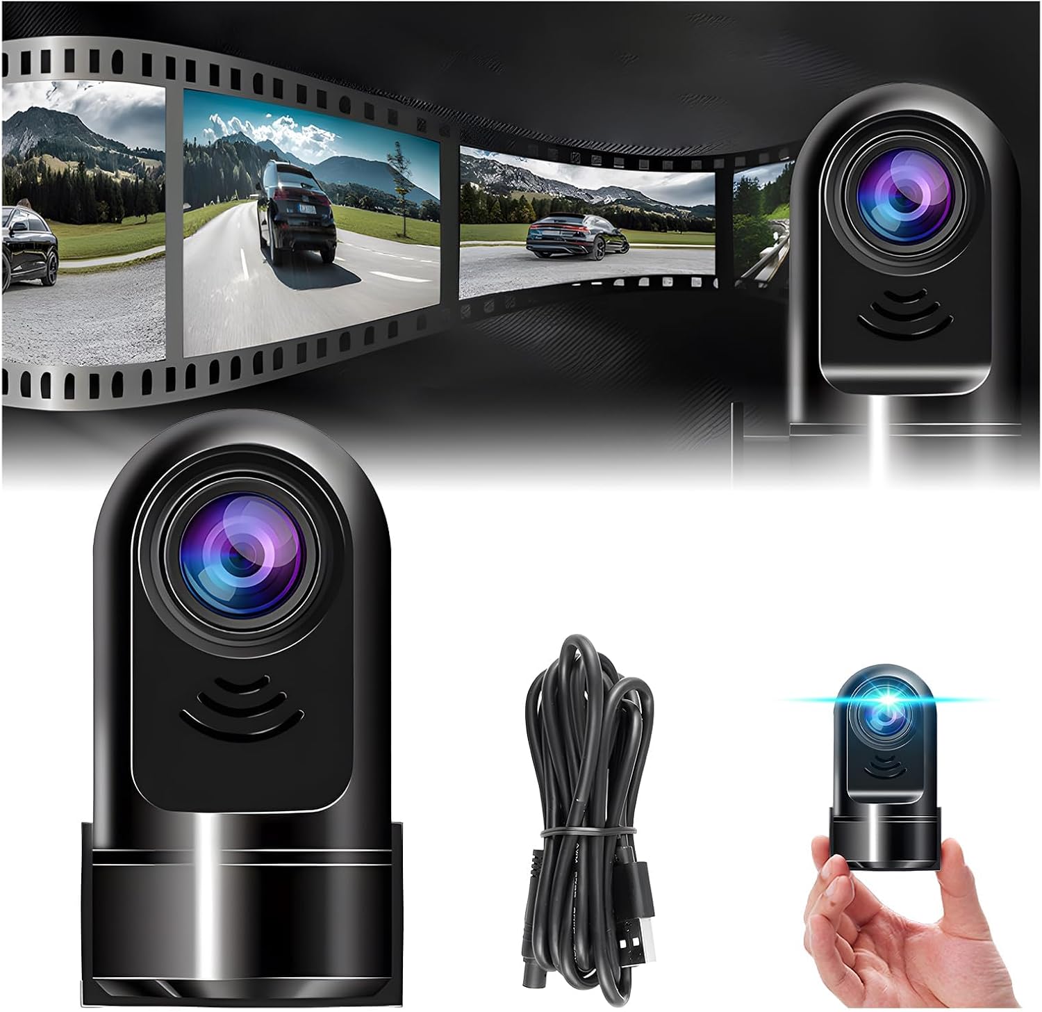1080P HD 360° Rotating Mini ADAS Dashcam, Omni Smart Dash Cam 360 ...