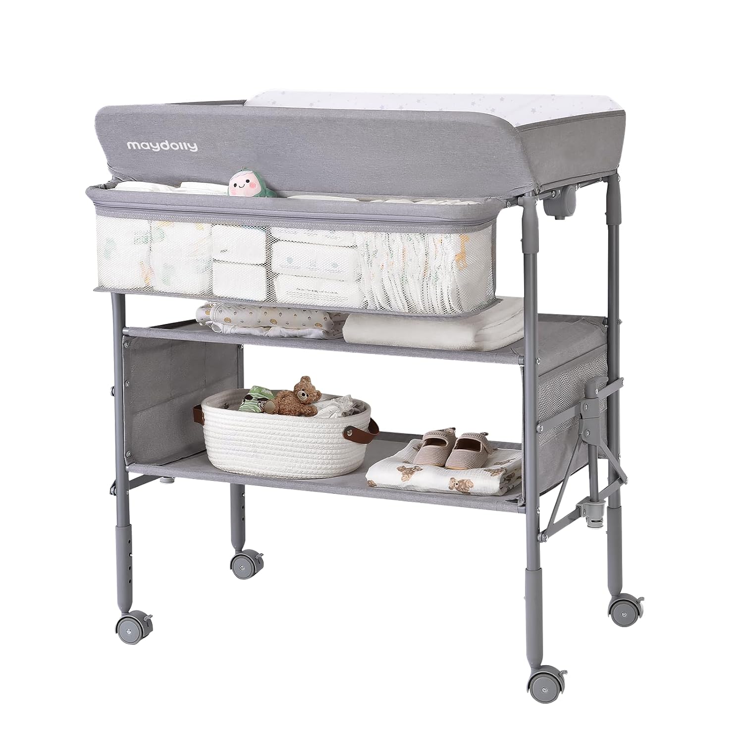 Amazon.com : Baby Changing Table with Wheels, Maydolly Portable ...