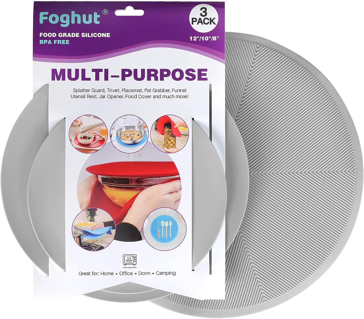 Amazon.com: Microwave Mat and Trivet Set, 3 Pieces, Silicone Hot Pads ...