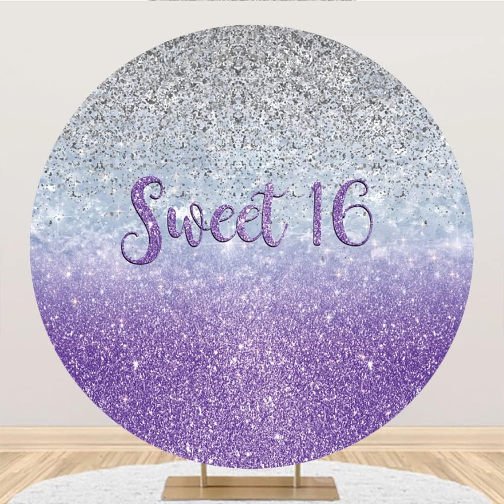 Amazon.com: Yeele 7.5x7.5ft Sweet 16 Birthday Round Backdrop for Girl ...