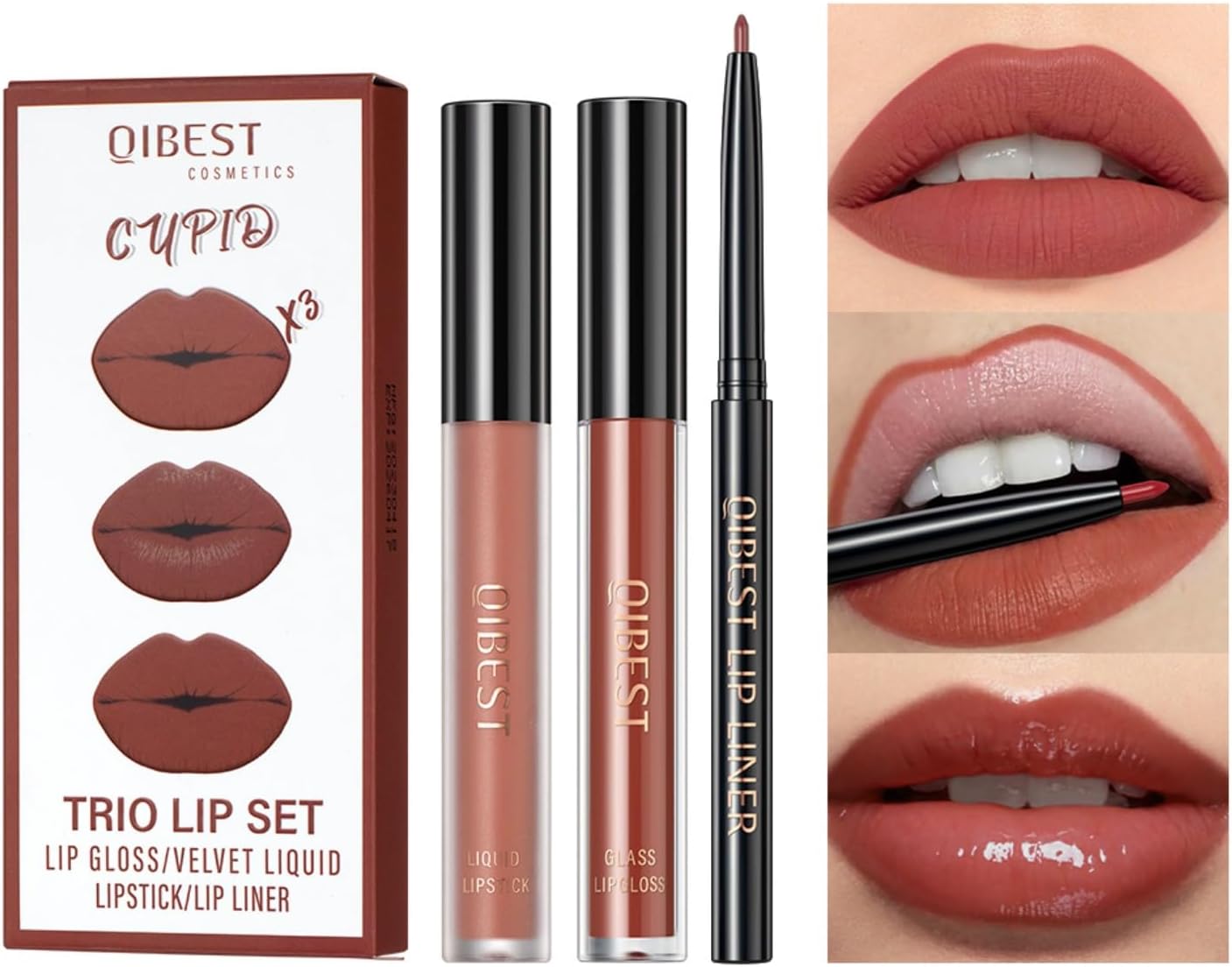 Amazon.com : MAEPEOR All In One Lip Kit 3 In 1 Smooth Lipliner Lipgloss ...