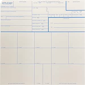 Amazon.com: FD-258 Fingerprint Cards - 50 Pack FD-258 Version: 11-1-20 ...