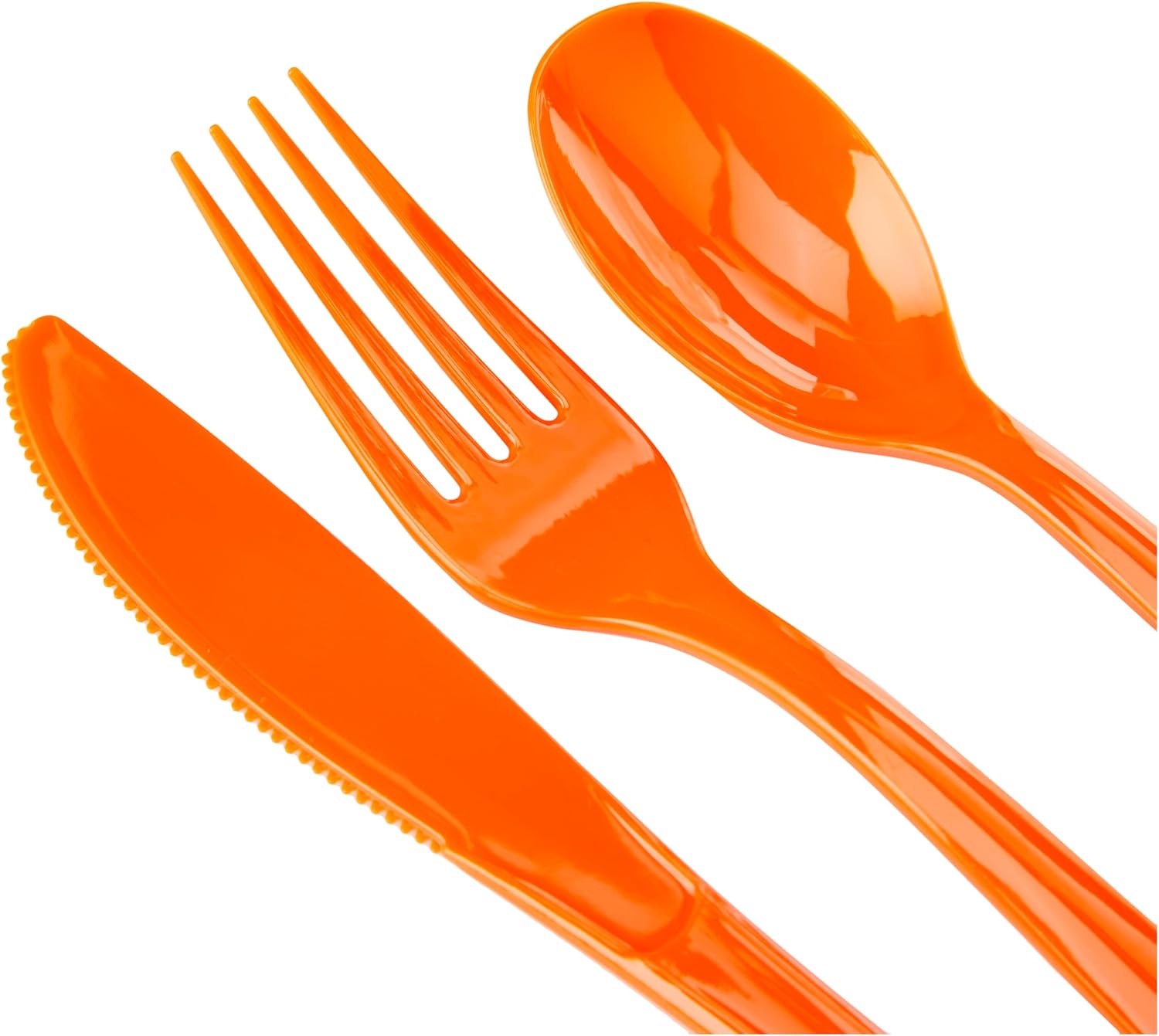 Elegante cubertería de plástico surtidos color naranja calabaza, 18 ...