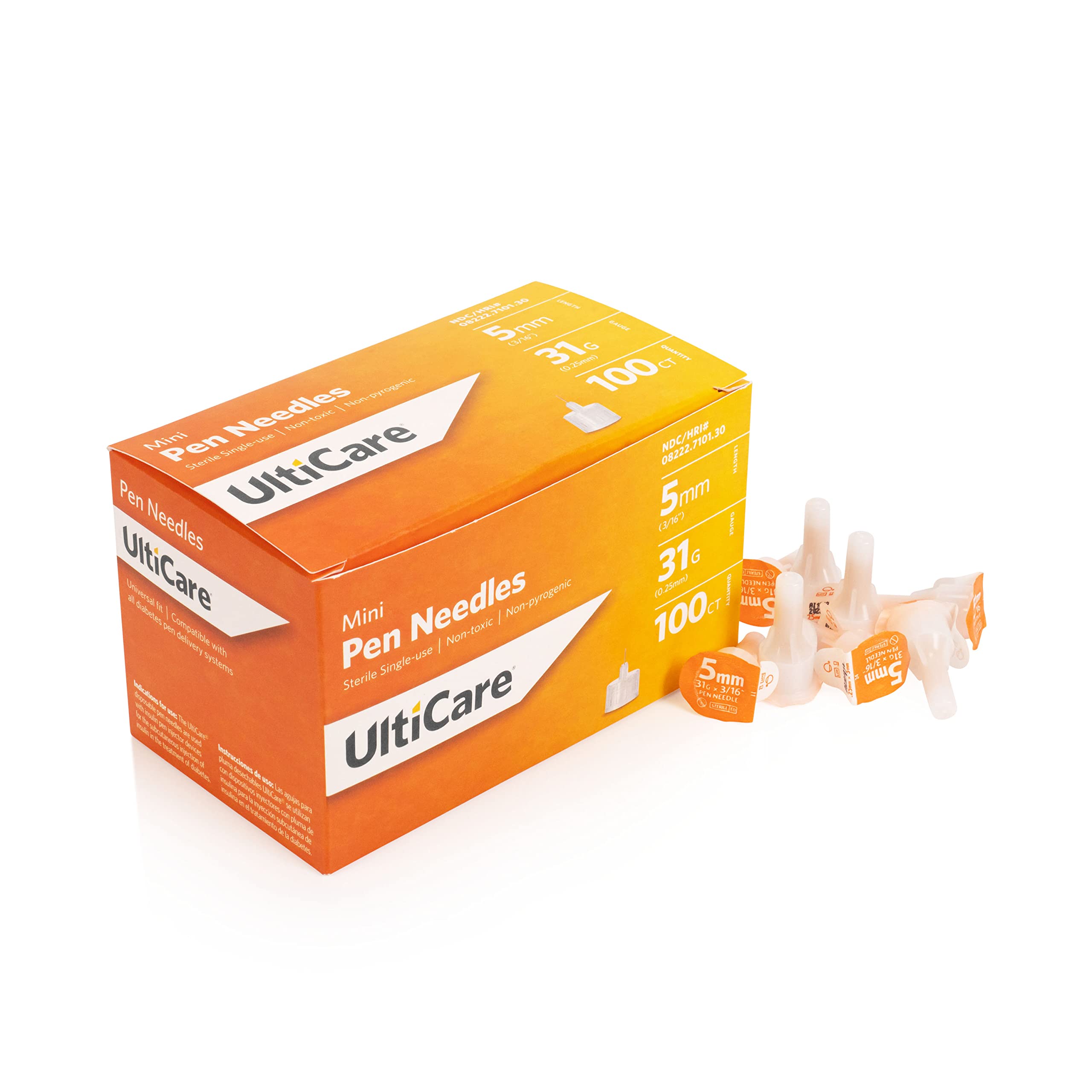 Snapklik.com : UltiCare Pen Needles 5mm (3/16”) X 31G Mini, 100 Count ...