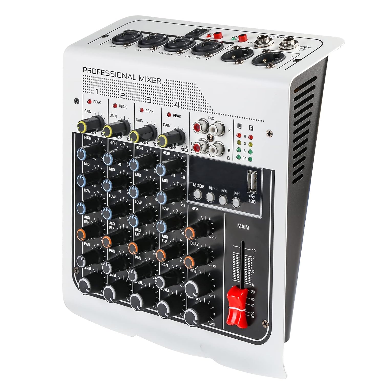Mixers Audio 4 Channel Mixer, Dj Mixer Board Mixer Audio Bluetooth MP3 ...