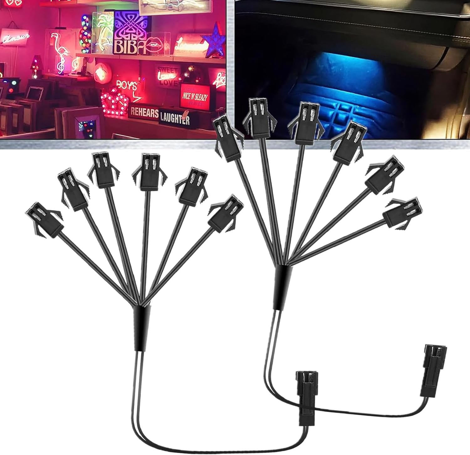 Ourbest 1 Female to 6 Male Extension Core Splitter Wire Cold Light ...