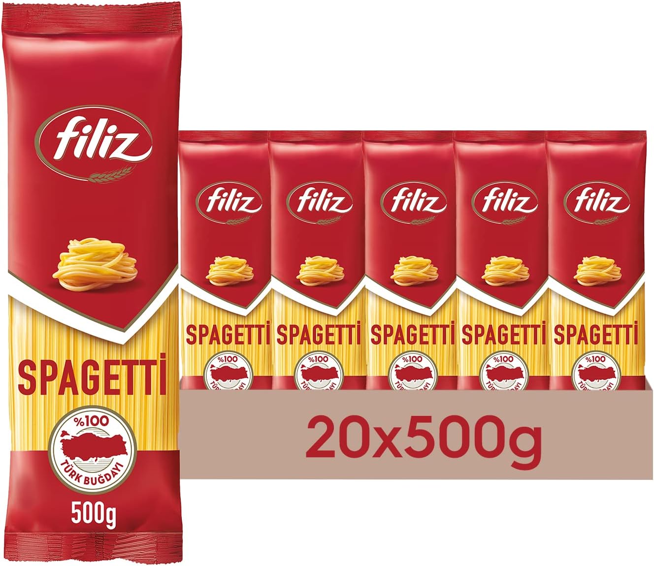 Filiz Spagetti (Çubuk) Makarna 500 g. X 20 : Amazon.com.tr: Gıda Ürünleri