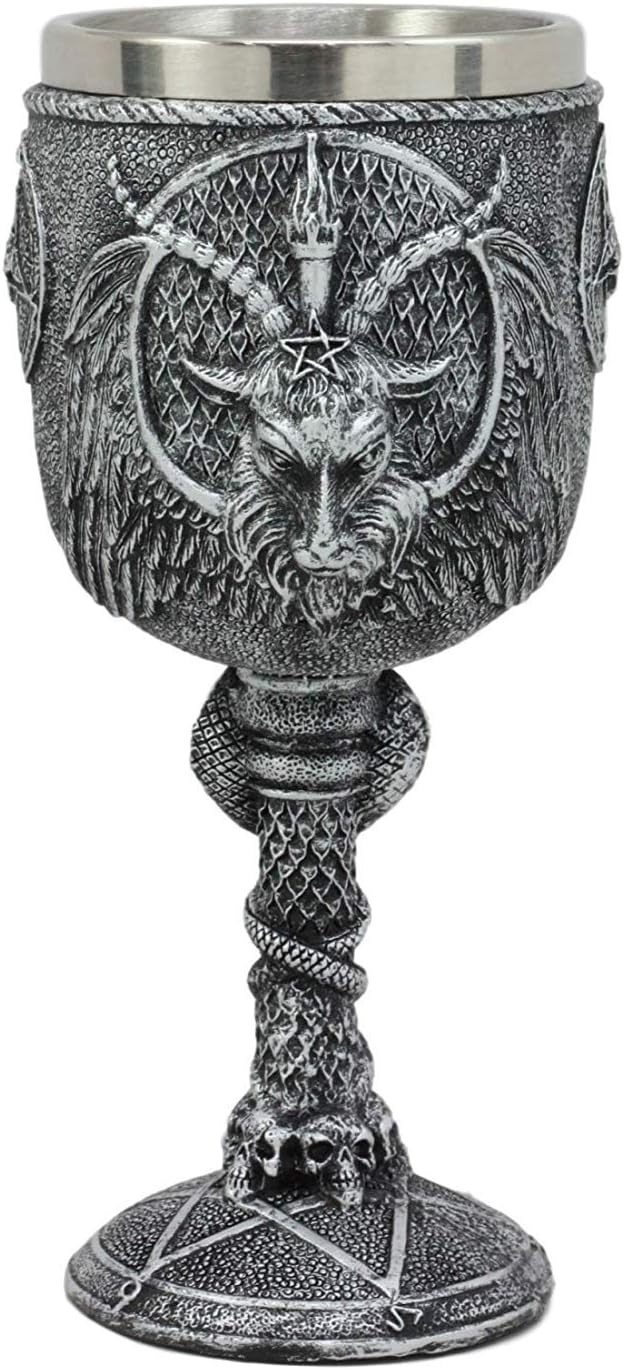 6 3/4" Baphomet The Sabbatic Goat Goblet Chalice for Wicca, Pagan ...
