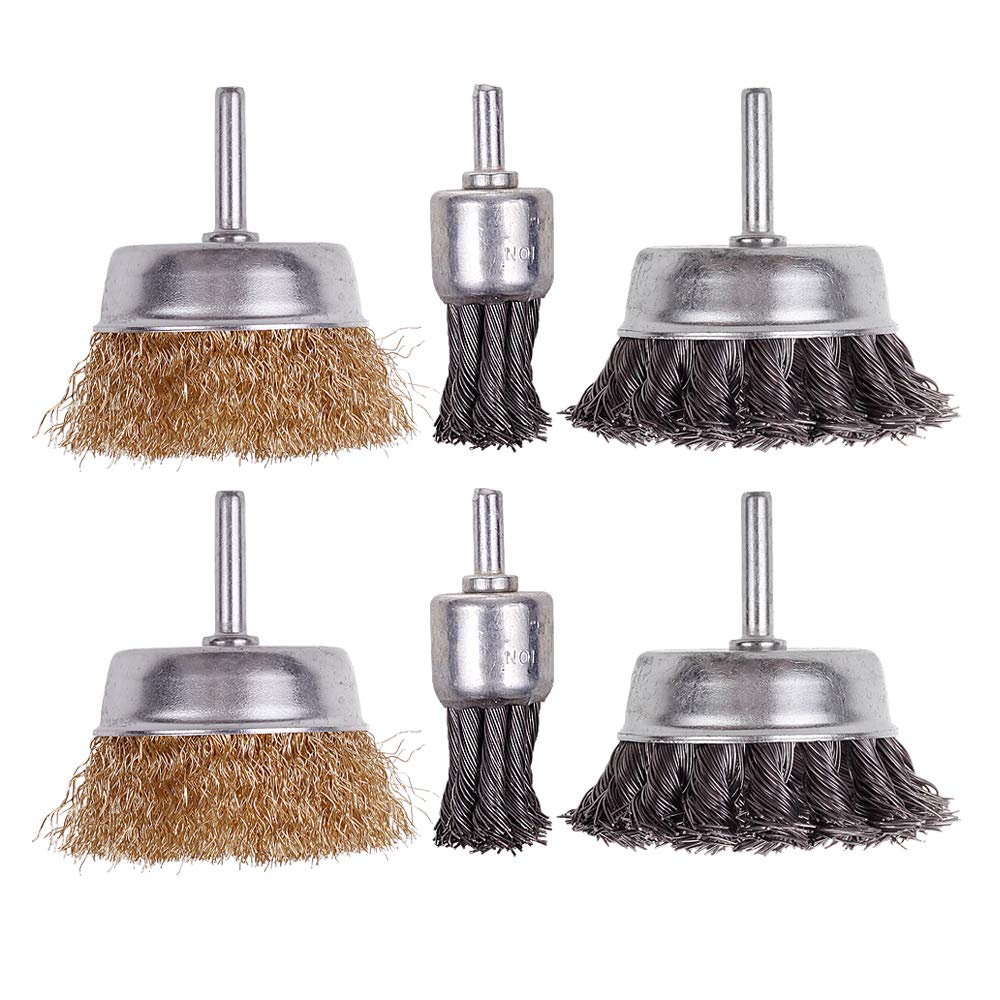 Snapklik.com : 6 Pack Wire Wheels Brush, 3 Inch Knotted And Plated ...