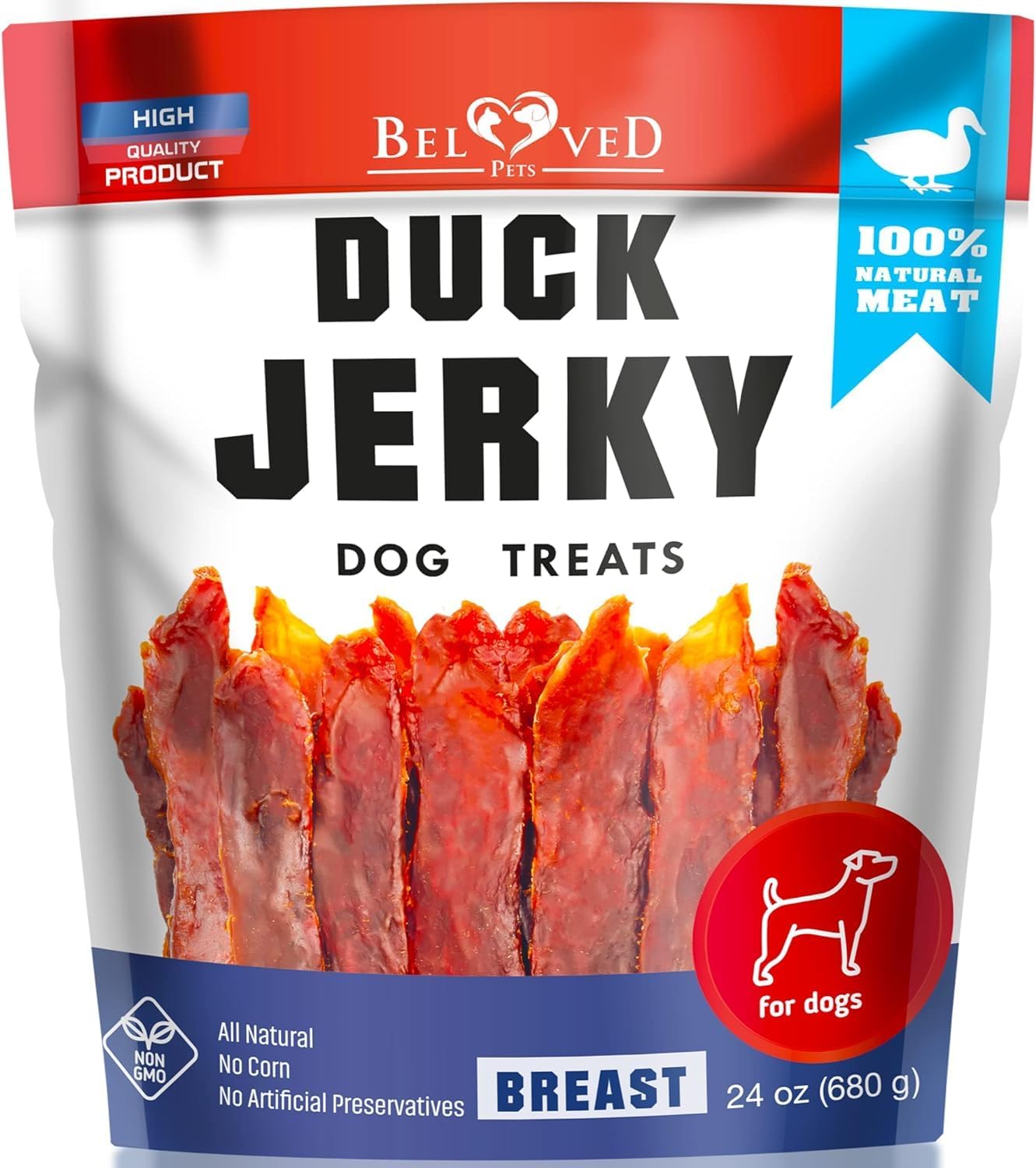Duck Jerky Dog Treats - Human Grade Pet Snacks - Natural High Protein ...