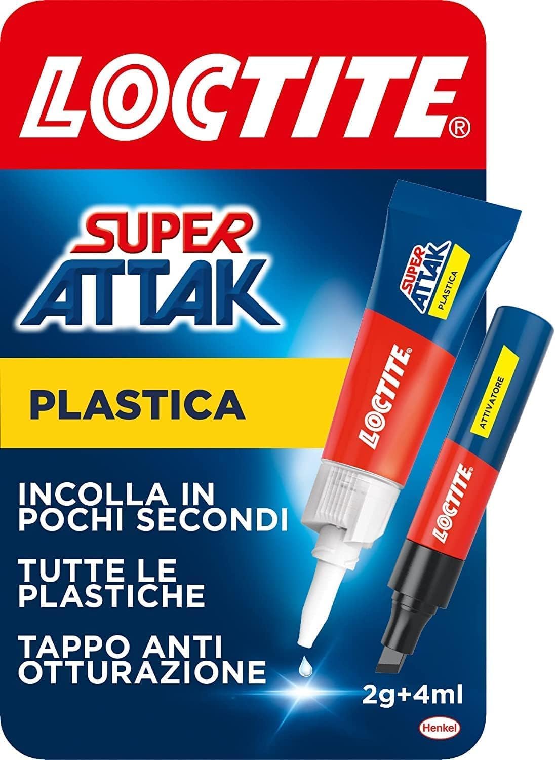 Loctite Super Attak Plastica, Colla per plastica istantanea, Tubetto di ...