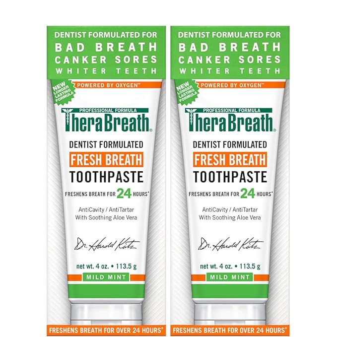 Amazon.com : TheraBreath Fresh Breath Toothpaste, Mild Mint Flavor ...