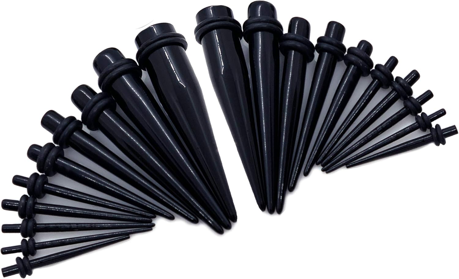 Amazon.com: 16 Piece Black Taper Kit in Sizes 14G-0G (2 of each) 0G 2G ...
