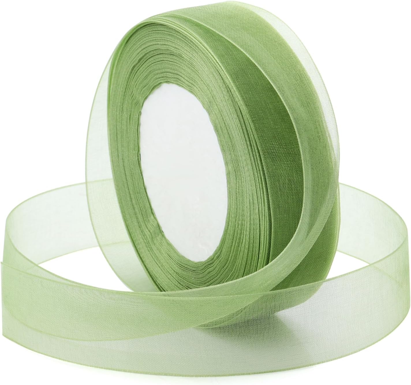 Amazon.com: Vitalizart Sage Green Ribbon Organza Sheer Ribbon 1 inch x ...