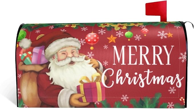 Amazon.com: ARKUKT Merry Christmas Mailbox Cover Magnetic Xmas Santa ...