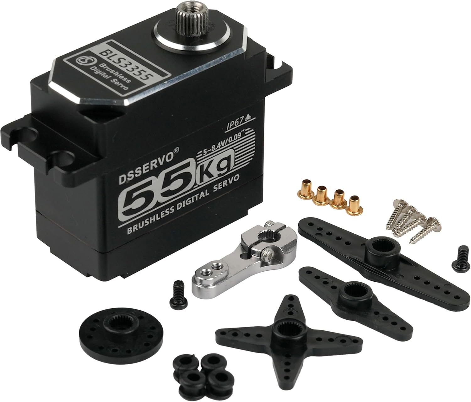 Amazon.com: RCmall 55KG 8.4V Brushless Waterproof IP67 Digital Servo ...