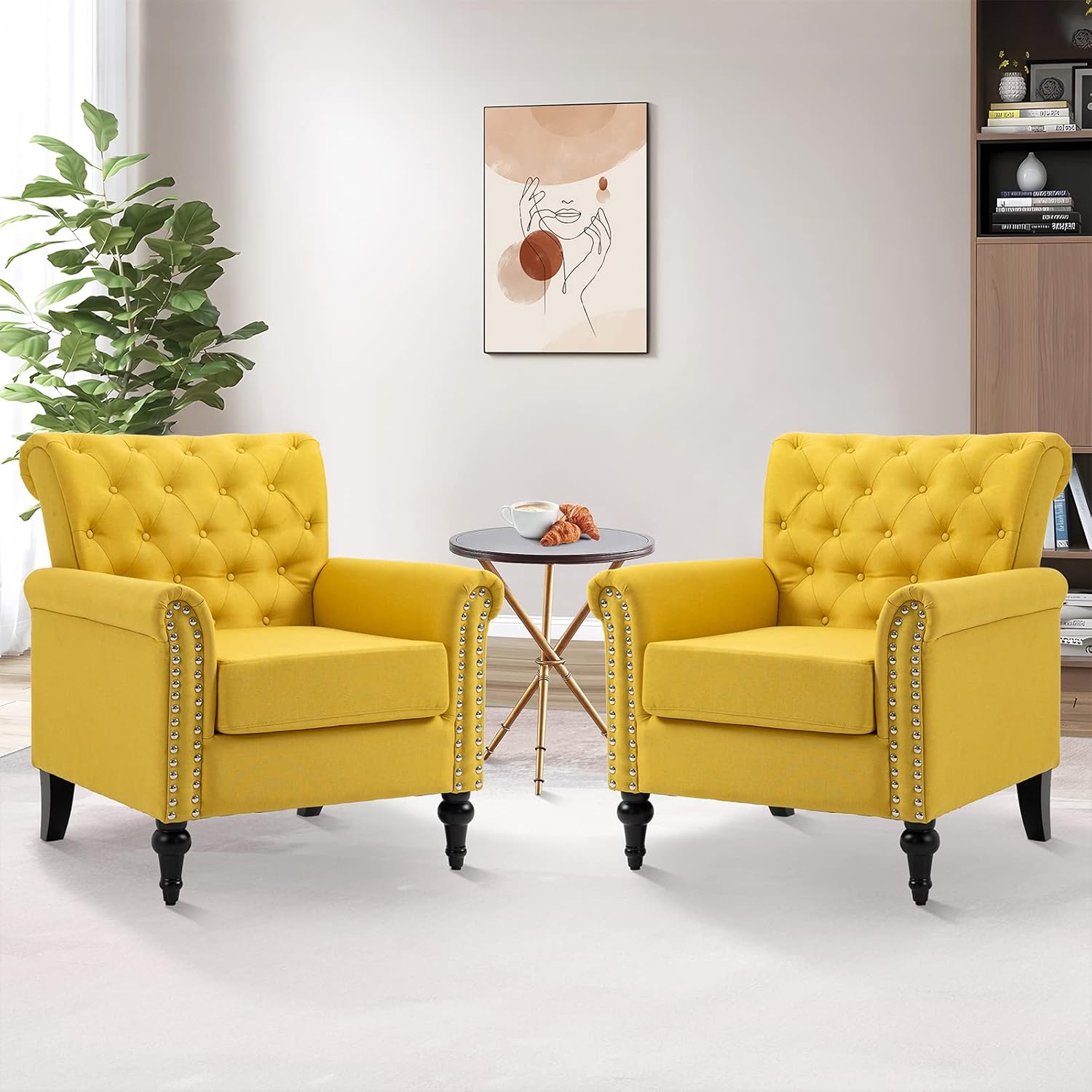 Amazon.com: SLEERWAY Accent Chairs for Living Room - Mid Century Modern ...