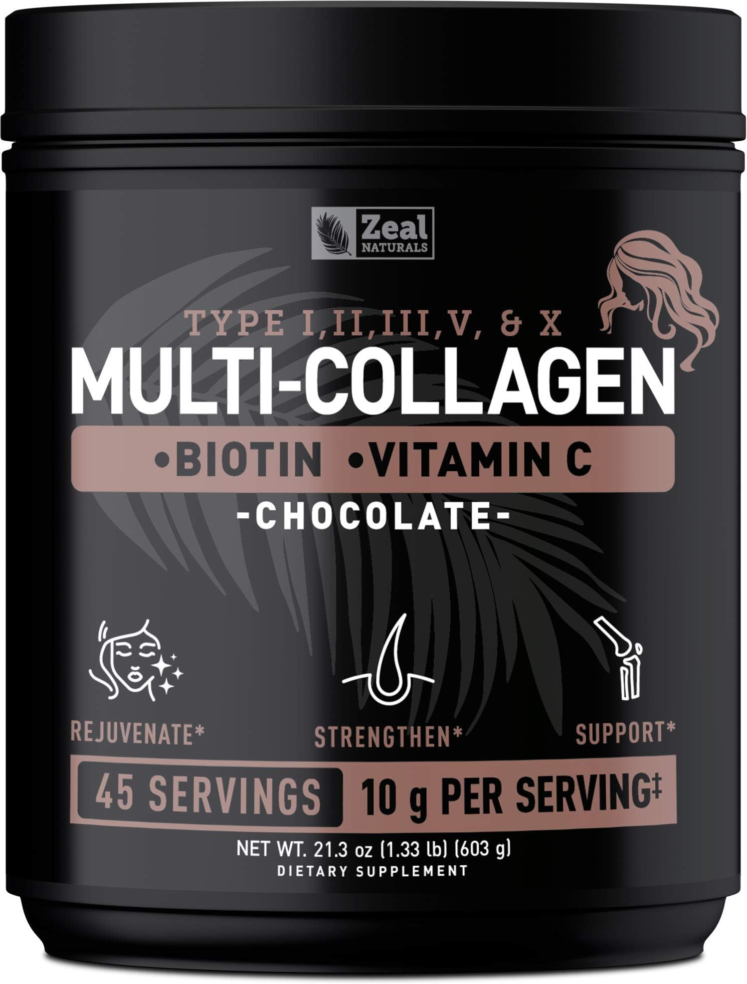 Amazon.com: Chocolate Collagen Powder. Collagen with Hyaluronic Acid ...