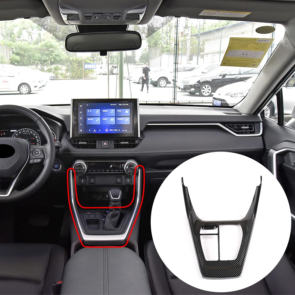 Buy YUECHI for Toyota RAV4 2019 2020 2021 2022 Car Interior Center ...