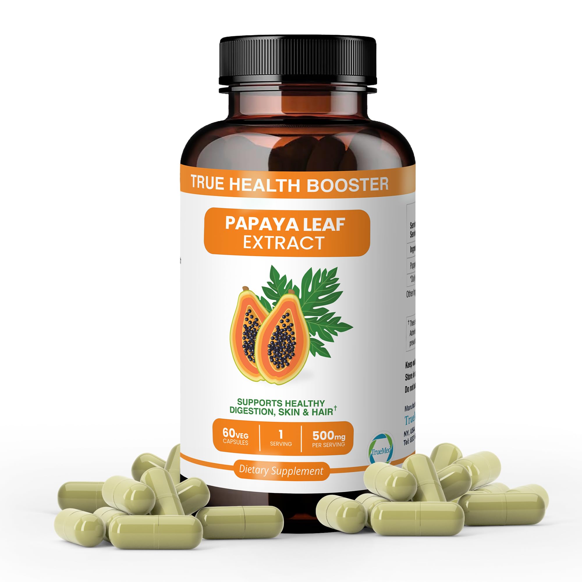 Amazon.com: TrueMed Papaya Leaf Extract 500 mg Supports Digestive ...
