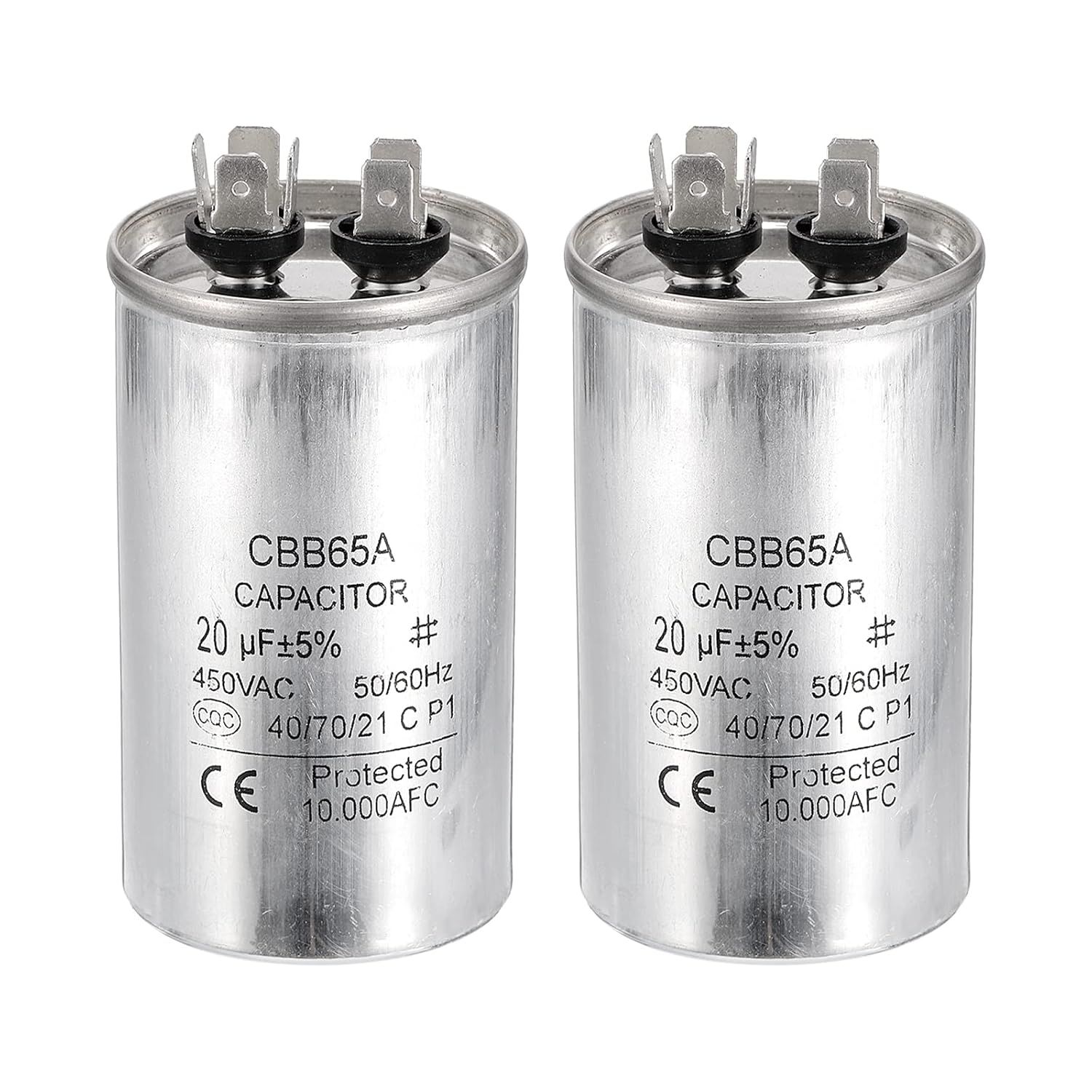 PATIKIL 20uF 20MDF 450V AC Fan Start Capacitor,2Pcs CBB65 Circular Run Capacitor for AC Motor ...