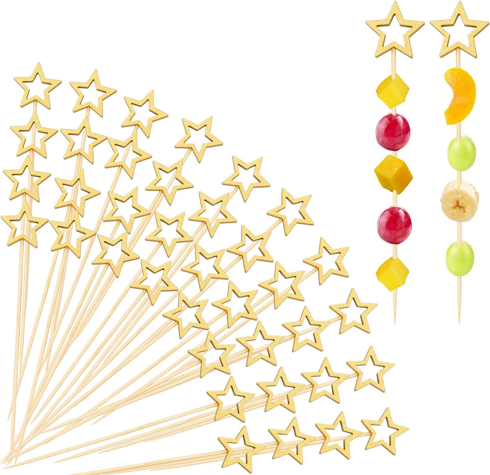 Amazon.com | 100PCS Rose Flower Fancy Toothpicks for Appetizers, 4.7 ...