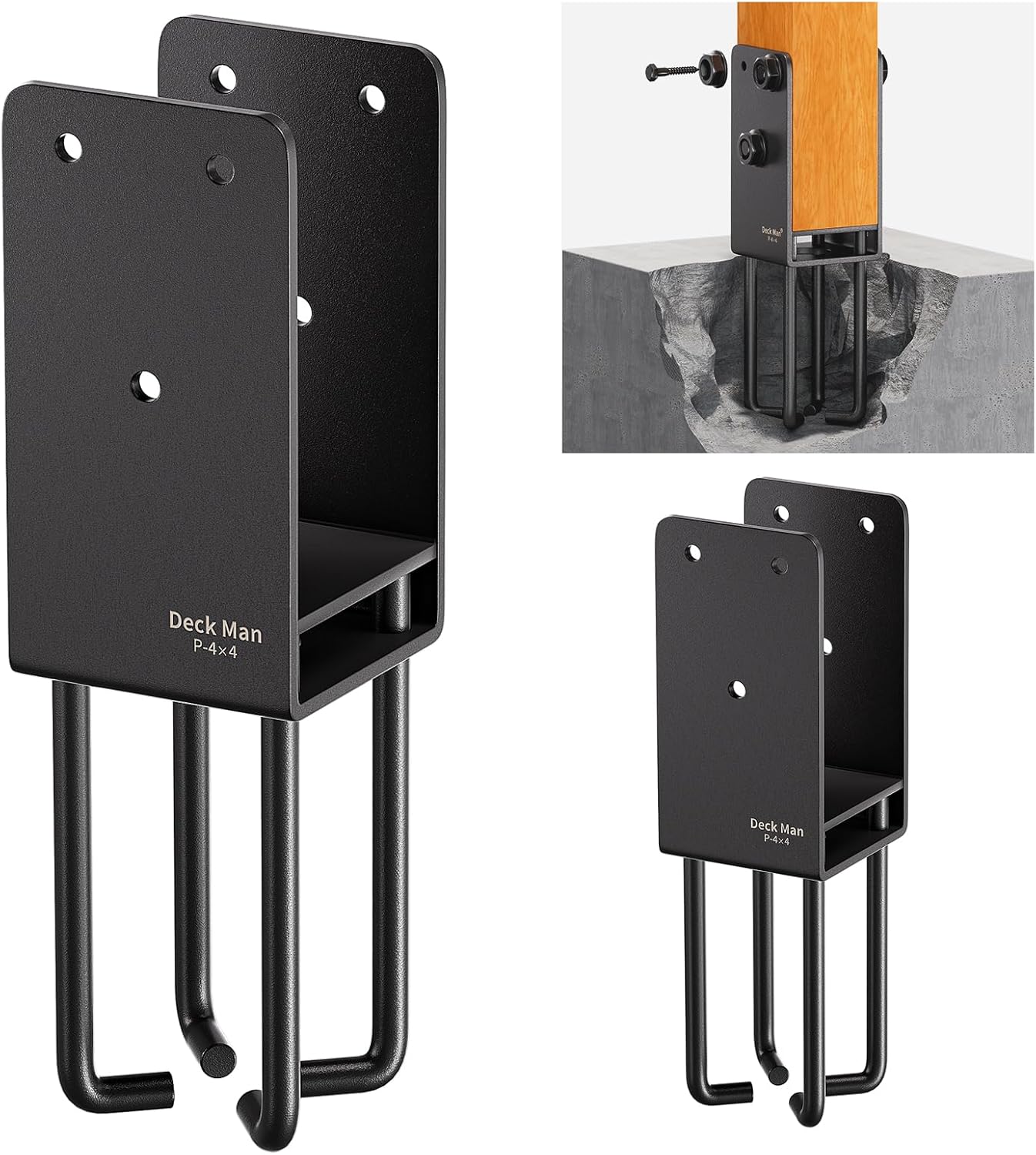 Amazon.com: Deck Man 2Pack Heavy-Duty Post Base Anchor Bracket for 4"x4 ...
