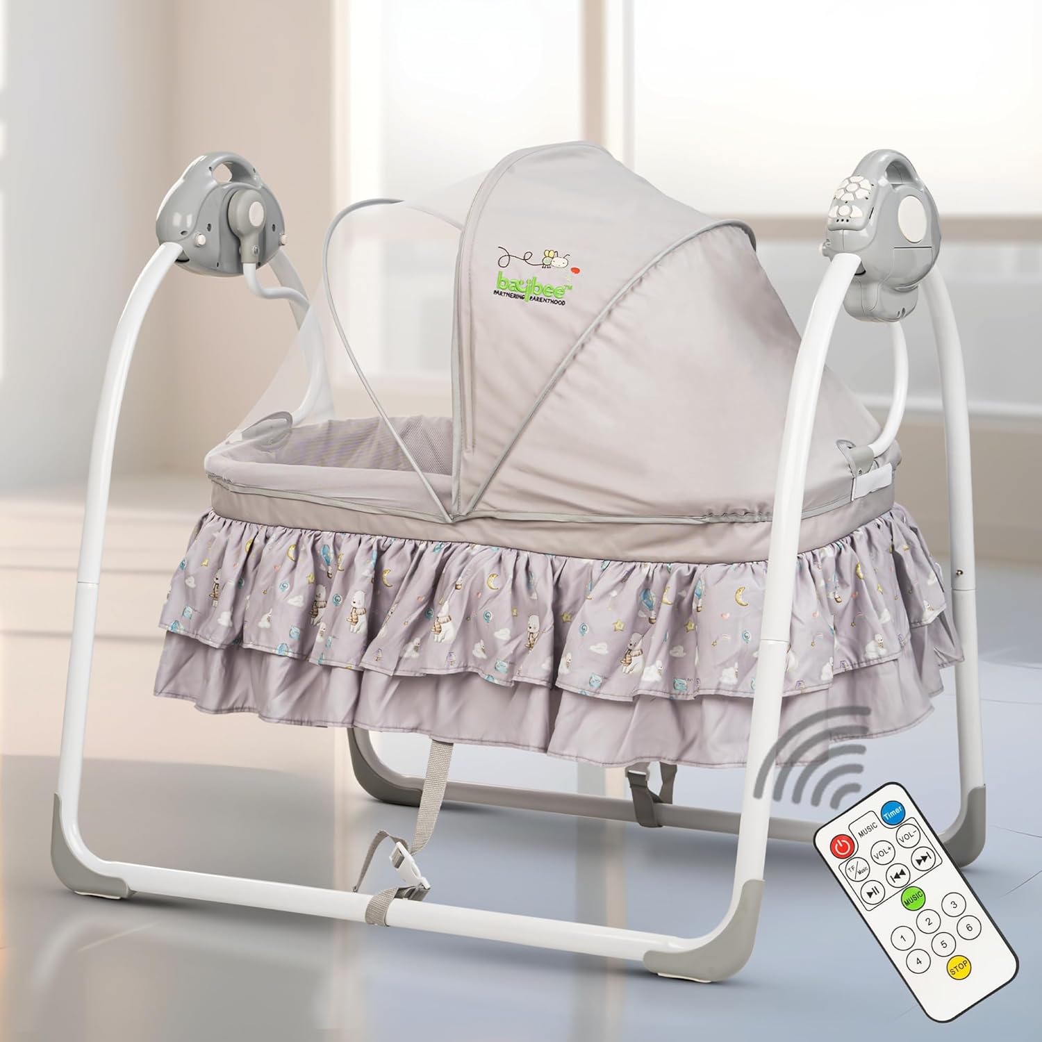 BAYBEE Bella Electric Baby Swing Cradle for Baby | Automatic Baby ...