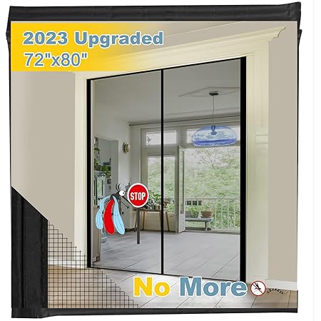Magnetic Screen Door Upgraded-Model Full Strip Magnets 74x81 Inch ...