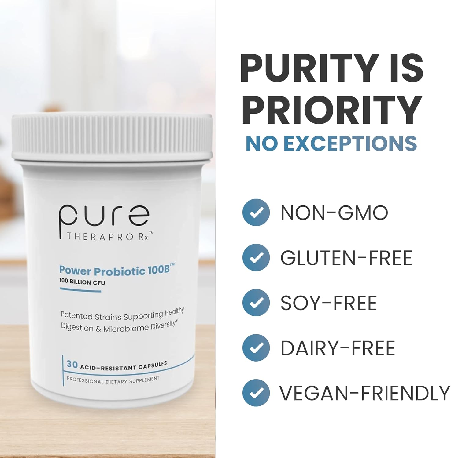 Power Probiotic 100B - 30 cápsulas resistentes a los ácidos 4 cepas ...