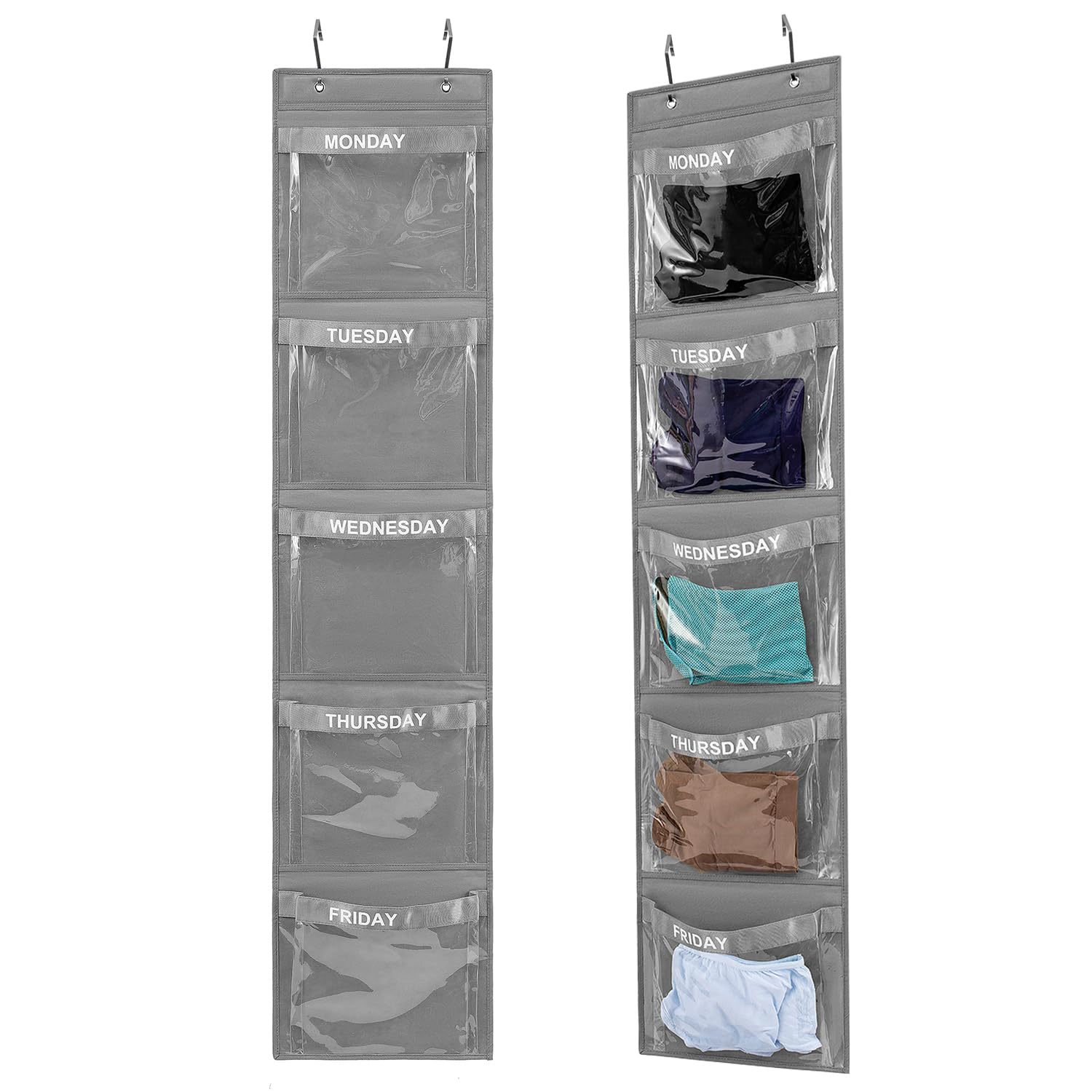 Amazon.com: TEMUORG 2 Pcs Day of Week Clothing Organizer Monday to ...